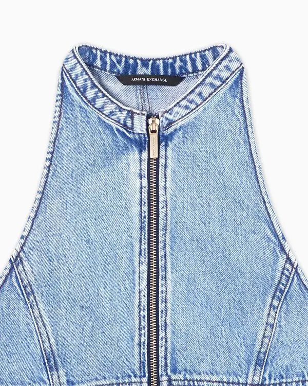 Armani Exchange Maxi Denim Zip Up Dress