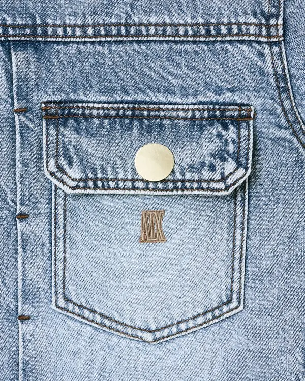 Armani Exchange Light Denim Jacket In Rigid Lyocell Cotton