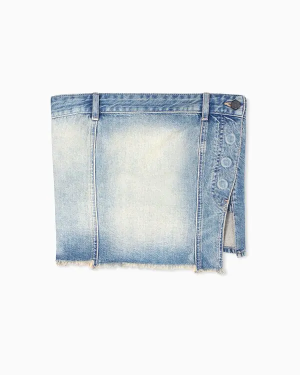 Armani Exchange Pigmented Denim Shirt With Used Effect