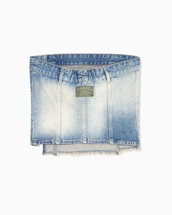 Armani Exchange Pigmented Denim Shirt With Used Effect