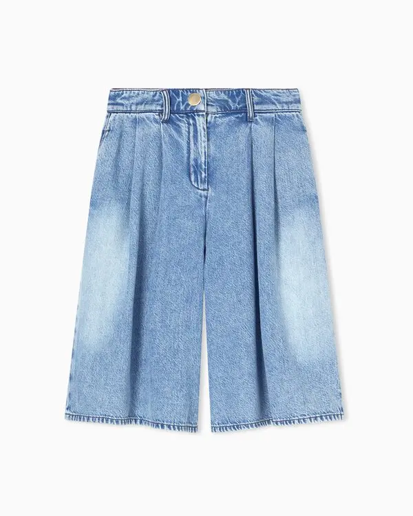 Armani Exchange Denim Shorts In Lyocell Cotton