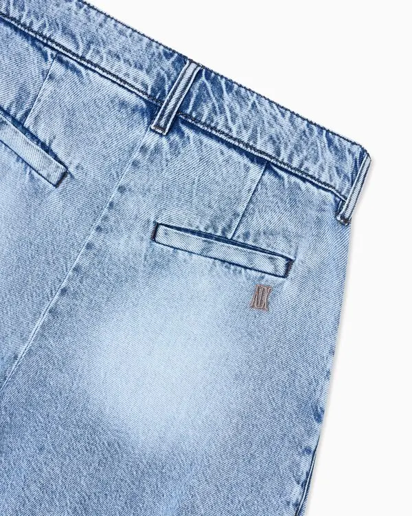 Armani Exchange Denim Shorts In Lyocell Cotton