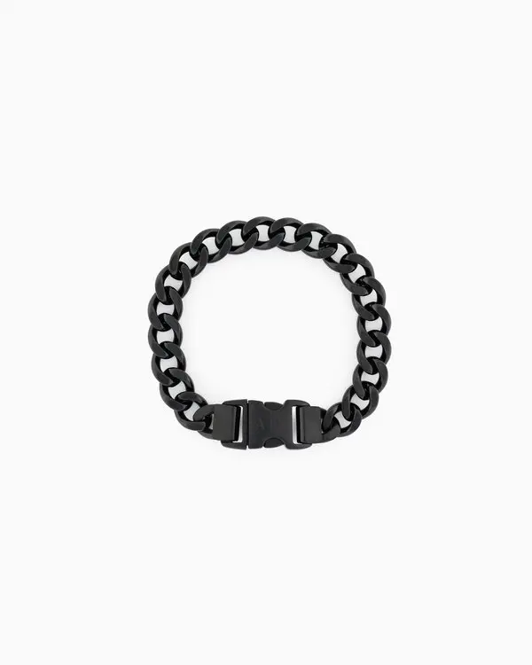 Armani Exchange Black Stainless Steel Chain Bracelet