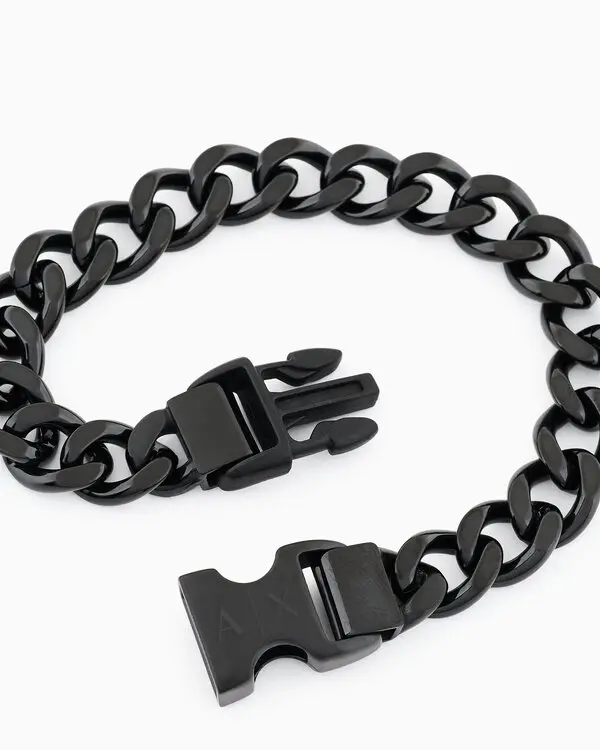Armani Exchange Black Stainless Steel Chain Bracelet