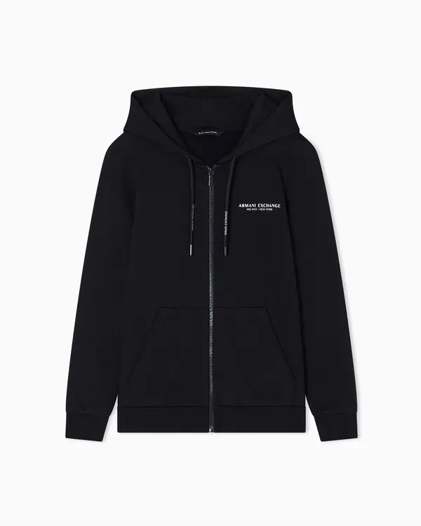 Armani Exchange Cotton Zip-up Hoodie - Black