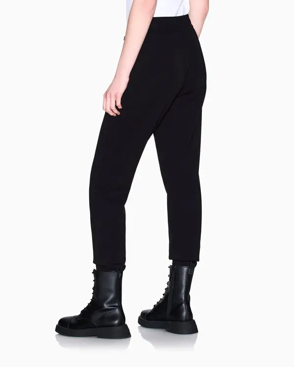 Armani Exchange Regular Fit Trousers Stretch Viscose Scuba - Black