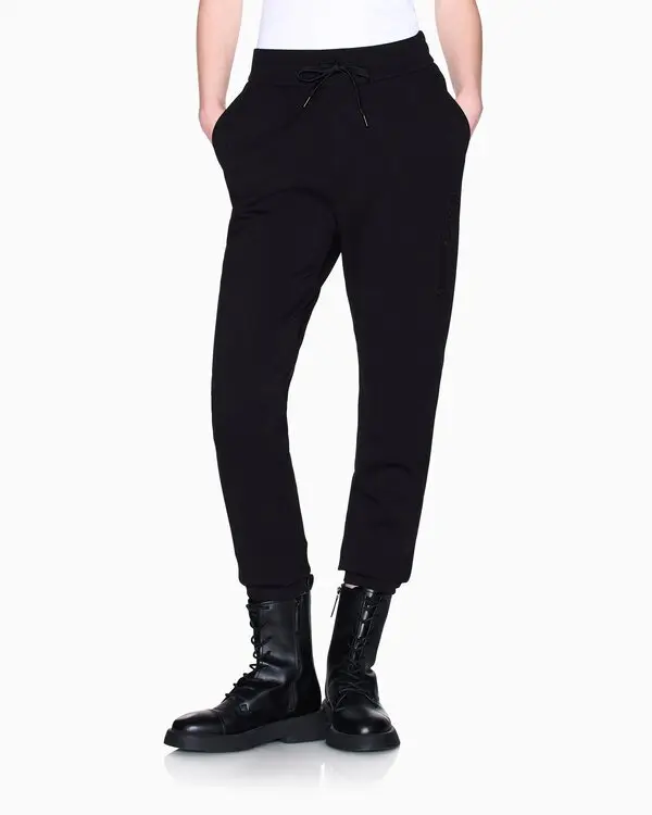 Armani Exchange Regular Fit Trousers Stretch Viscose Scuba - Black