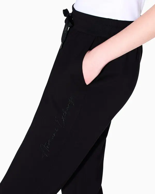 Armani Exchange Regular Fit Stretch Scuba Trousers - Black