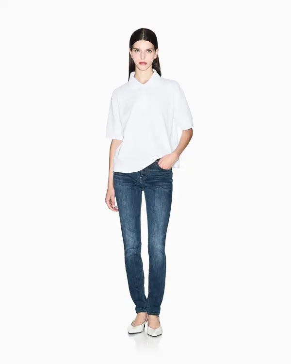 Armani Exchange Super Skinny Lift-up Jeans In Faded Stretch Cotton - Blue