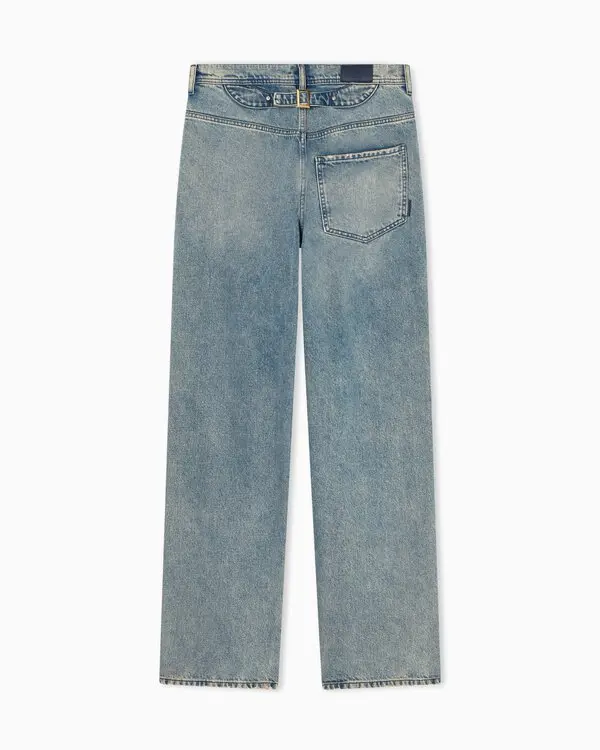 Armani Exchange Relaxed Fit Distressed Denim Pants