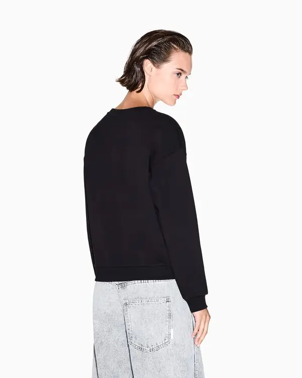 Armani Exchange Sweatshirt In Viscose Scuba - Black