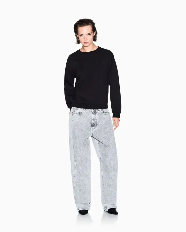 Armani Exchange Viscose Scuba Crewneck Sweatshirt - Black