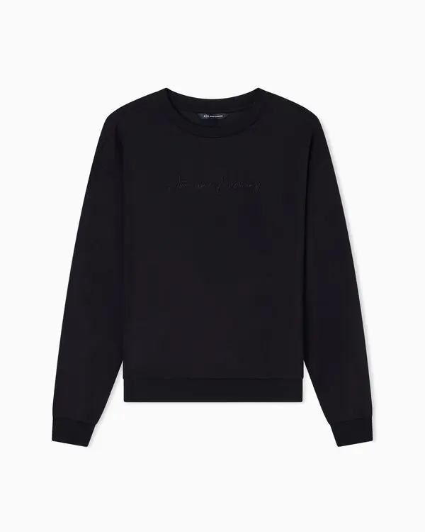 Armani Exchange Viscose Scuba Crewneck Sweatshirt - Black