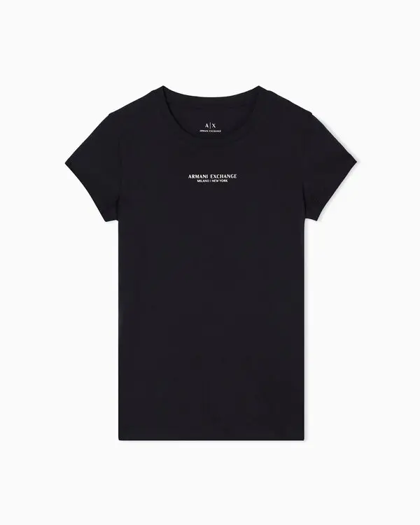 Armani Exchange Slim-fit T-shirt Essential In Cotton Jersey With Logo - Black