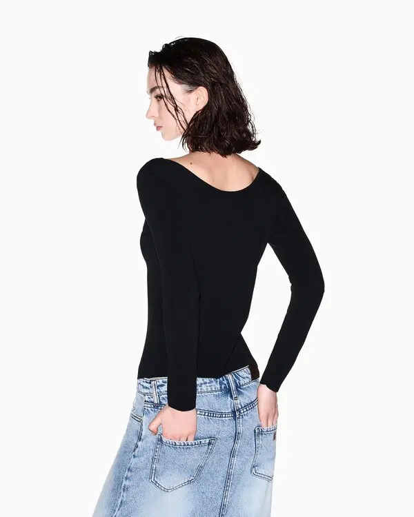 Armani Exchange Long-sleeved Boat Neck Sweater