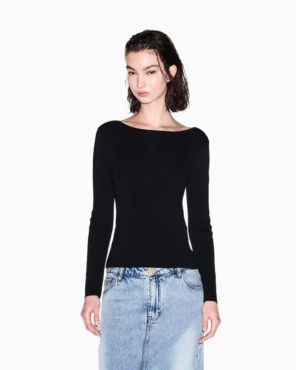 Armani Exchange Long-sleeved Boat Neck Sweater