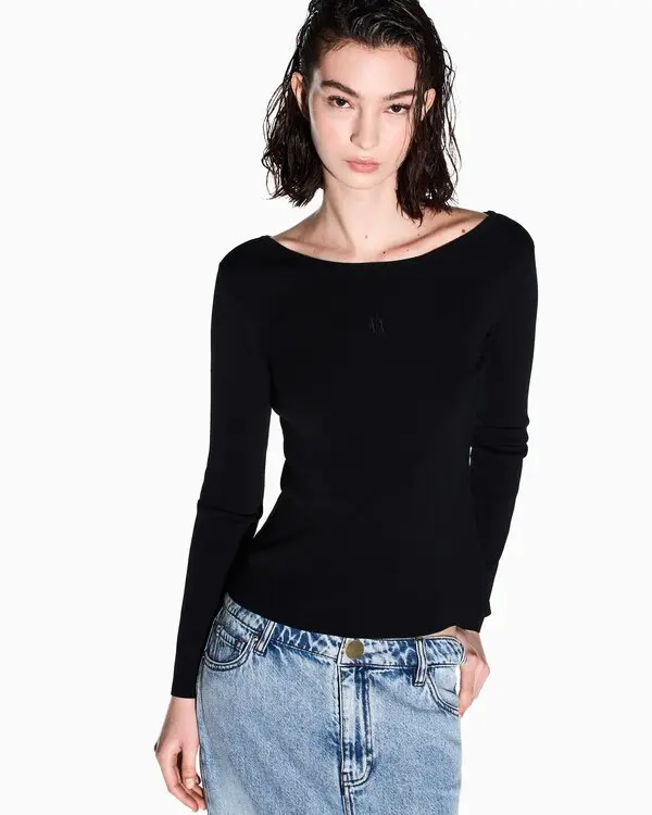 Armani Exchange Long-sleeved Boat Neck Sweater