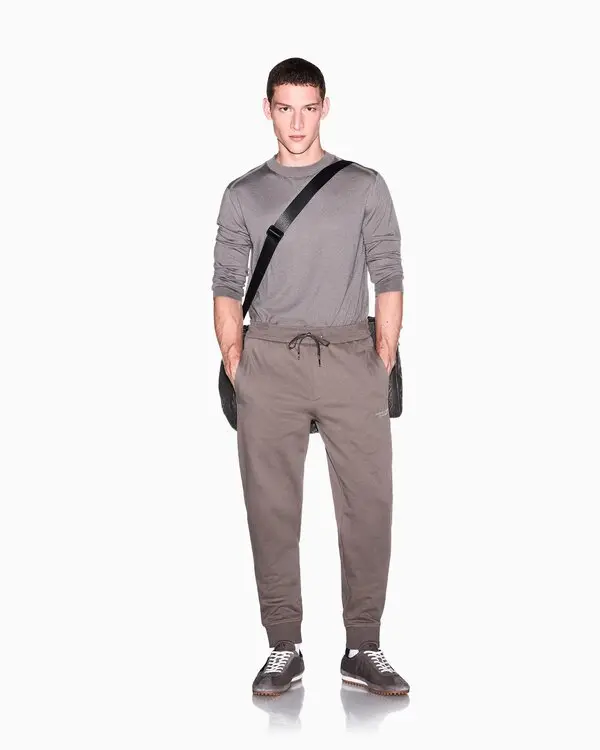 Armani Exchange Regular Fit Cotton French Terry Sweatpants - Brown