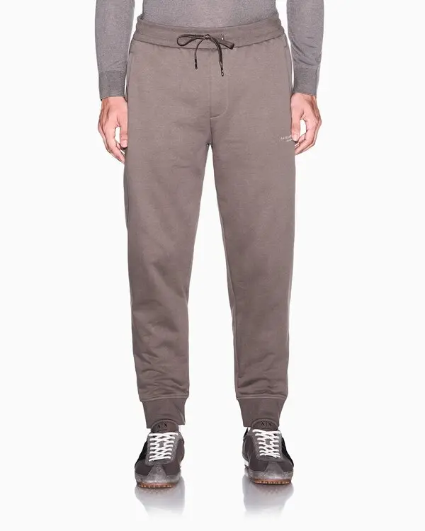 Armani Exchange Regular Fit Cotton French Terry Sweatpants - Brown