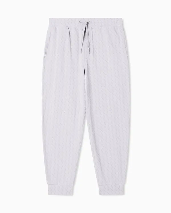 Armani Exchange Jogger Pants In Cotton With All-over Monogram Essential - Grey