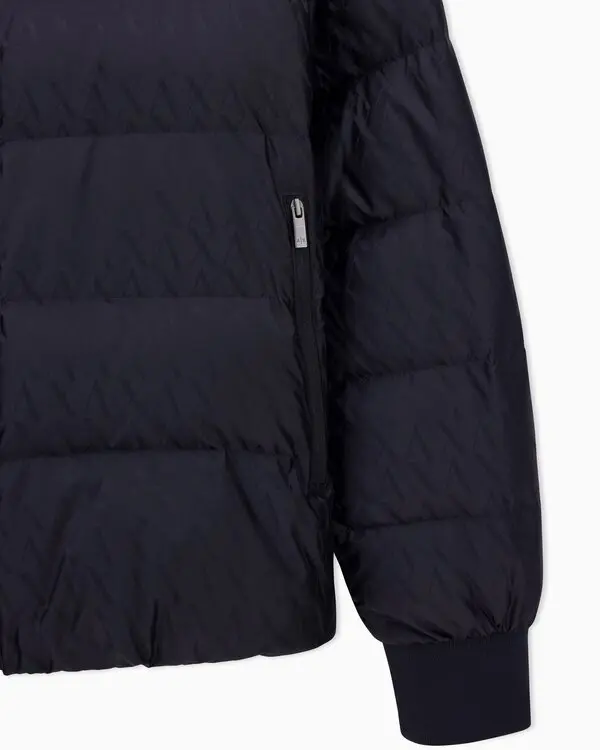 Armani Exchange Quilted And Warm Jacket In A Nylon Jacquard Essential