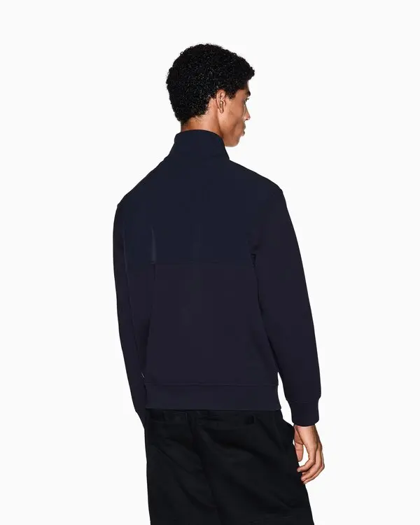 Armani Exchange Track Jacket In Stretch Cotton With A High Collar Essential