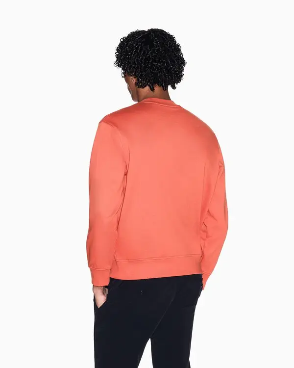 Armani Exchange Crewneck Sweatshirt With Tone Logo - Orange