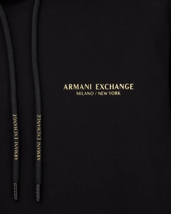 Armani Exchange Cotton French Terry Logo Hoodie Dress