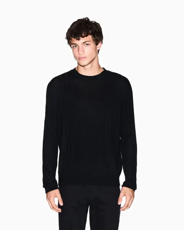 Armani Exchange Wave-worked Crew Neck Sweater