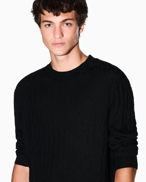 Armani Exchange Wave-worked Crew Neck Sweater