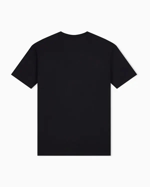 Armani Exchange Regular Fit Cotton T-shirt With A Chest Logo Essential - Black