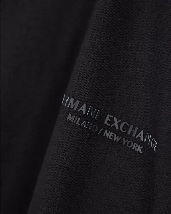 Armani Exchange Regular Fit Cotton T-shirt With A Chest Logo Essential - Black
