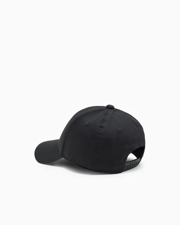 Armani Exchange Cotton Baseball Cap With Embroidered Logo Essential - Black