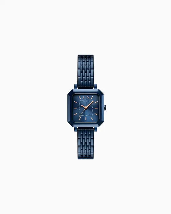 Armani Exchange Three-hand Blue Stainless Steel Watch