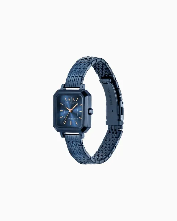 Armani Exchange Three-hand Blue Stainless Steel Watch