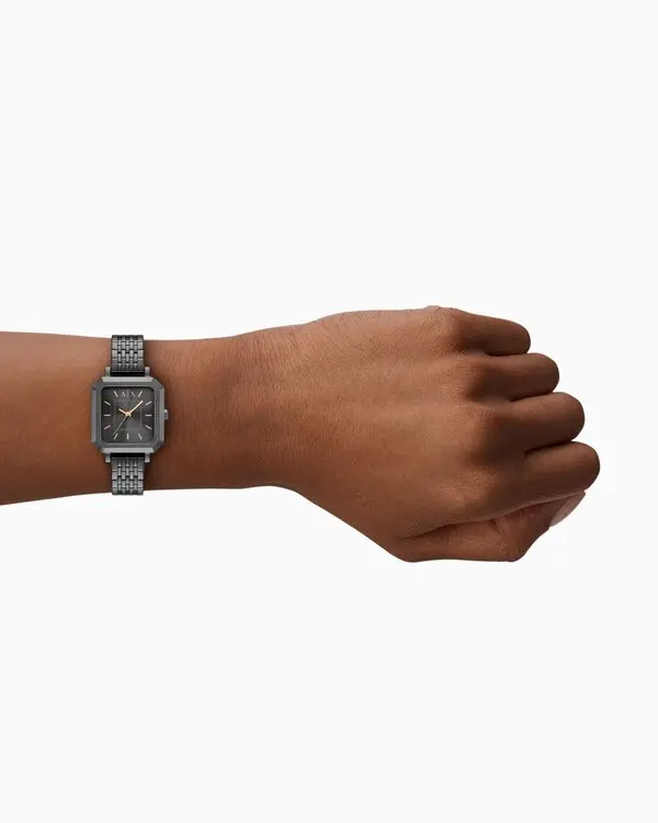 Armani Exchange Three-hand Gunmetal Stainless Steel Watch