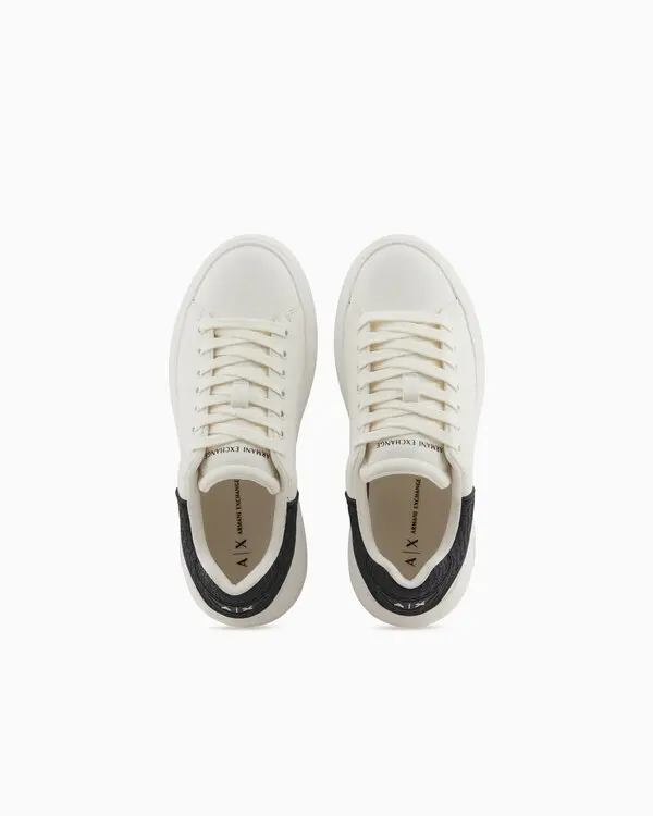 Armani Exchange Vintage Effect Faux Leather Sneakers