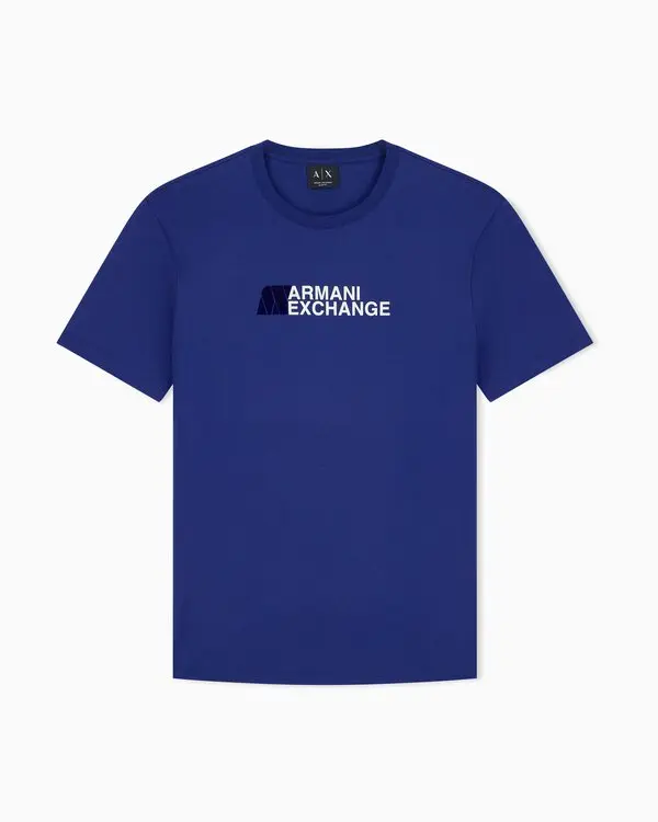 Armani Exchange T-shirt Slim-fit In Cotton Jersey - Blue