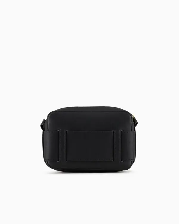 Armani Exchange Messenger Bag Monogram Camera Case Design - Black