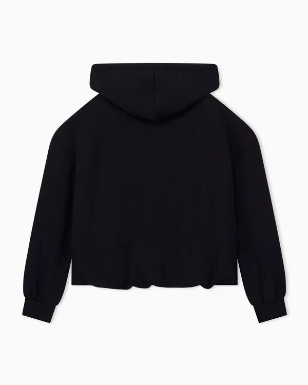 Armani Exchange Hooded Sweatshirt In Stretch Scuba - Black