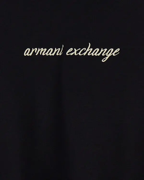 Armani Exchange Hooded Sweatshirt In Stretch Scuba - Black
