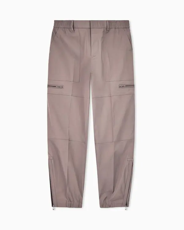 Armani Exchange Regular Fit Trousers With Lining - Brown