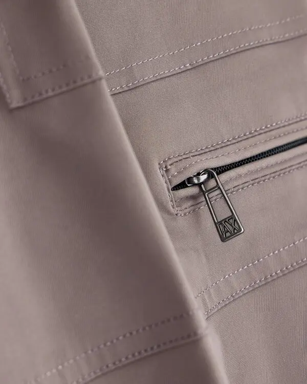 Armani Exchange Regular Fit Trousers With Lining - Brown