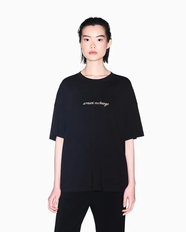 Armani Exchange Oversize T-shirt In Cotton Jersey