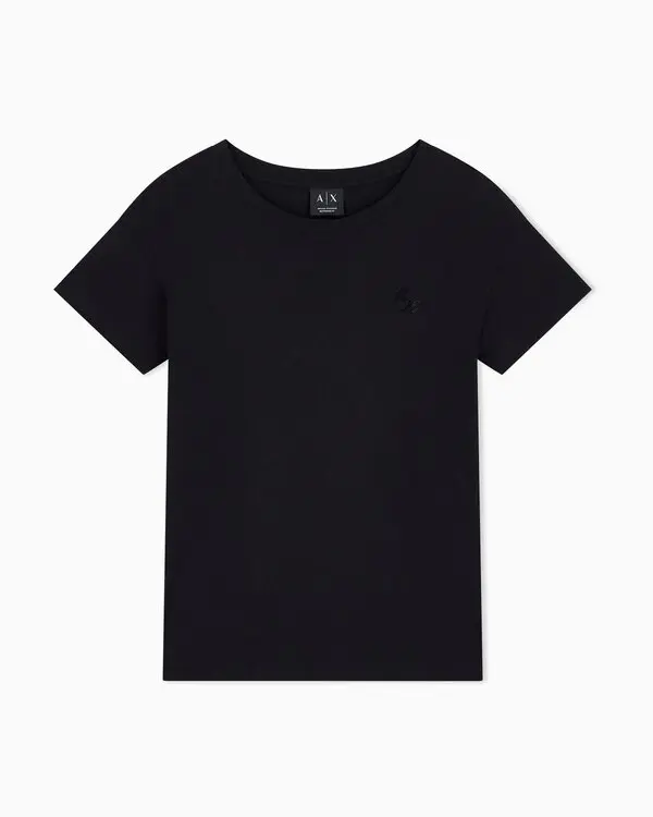Armani Exchange Oversized Fit T-shirt In Cotton Jersey - Black