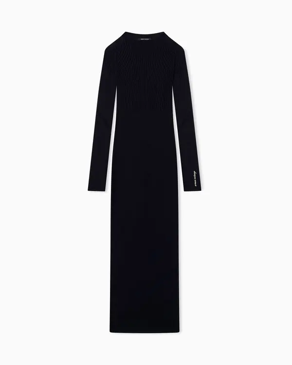 Armani Exchange Slim Fit Dress Knitted In Recycled Viscose