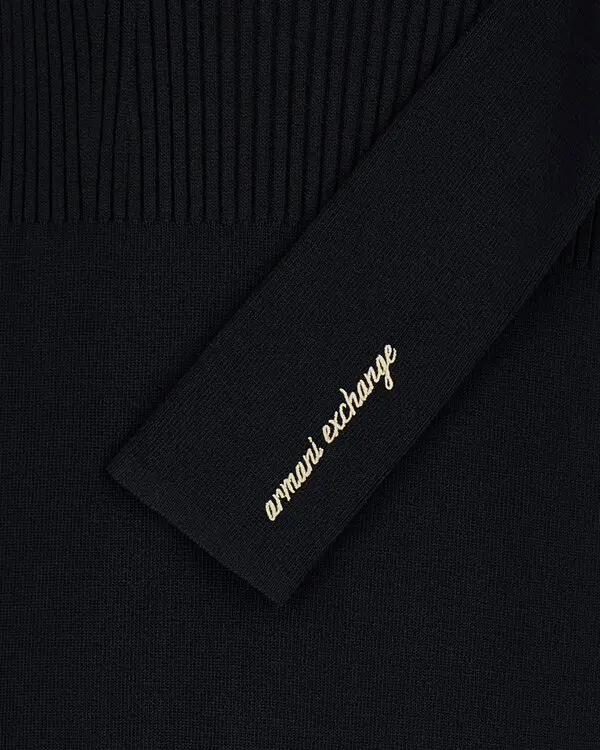 Armani Exchange Slim Fit Dress Knitted In Recycled Viscose