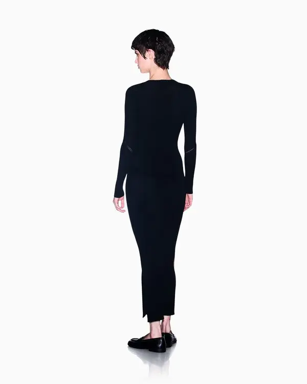 Armani Exchange Slim Fit Dress Knitted In Recycled Viscose