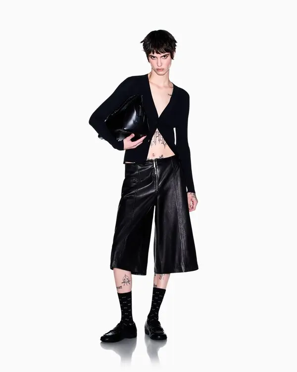 Armani Exchange Regular Fit Cardigan Knitted Recycled Viscose - Black