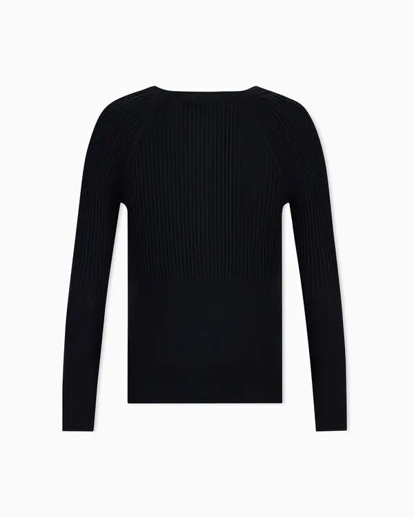 Armani Exchange Regular Fit Cardigan Knitted Recycled Viscose - Black